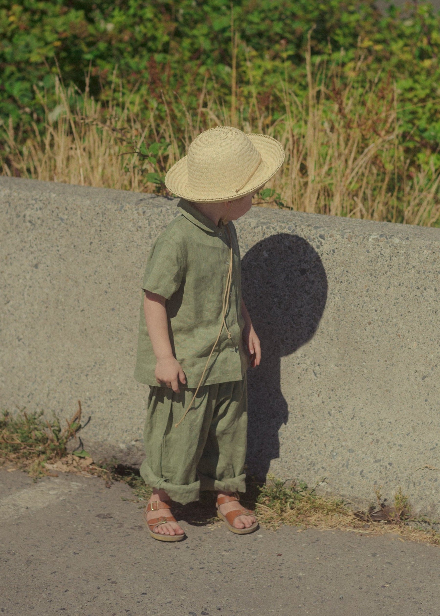 Child’s Linen Sun Hat | Matcha – Small Lot
