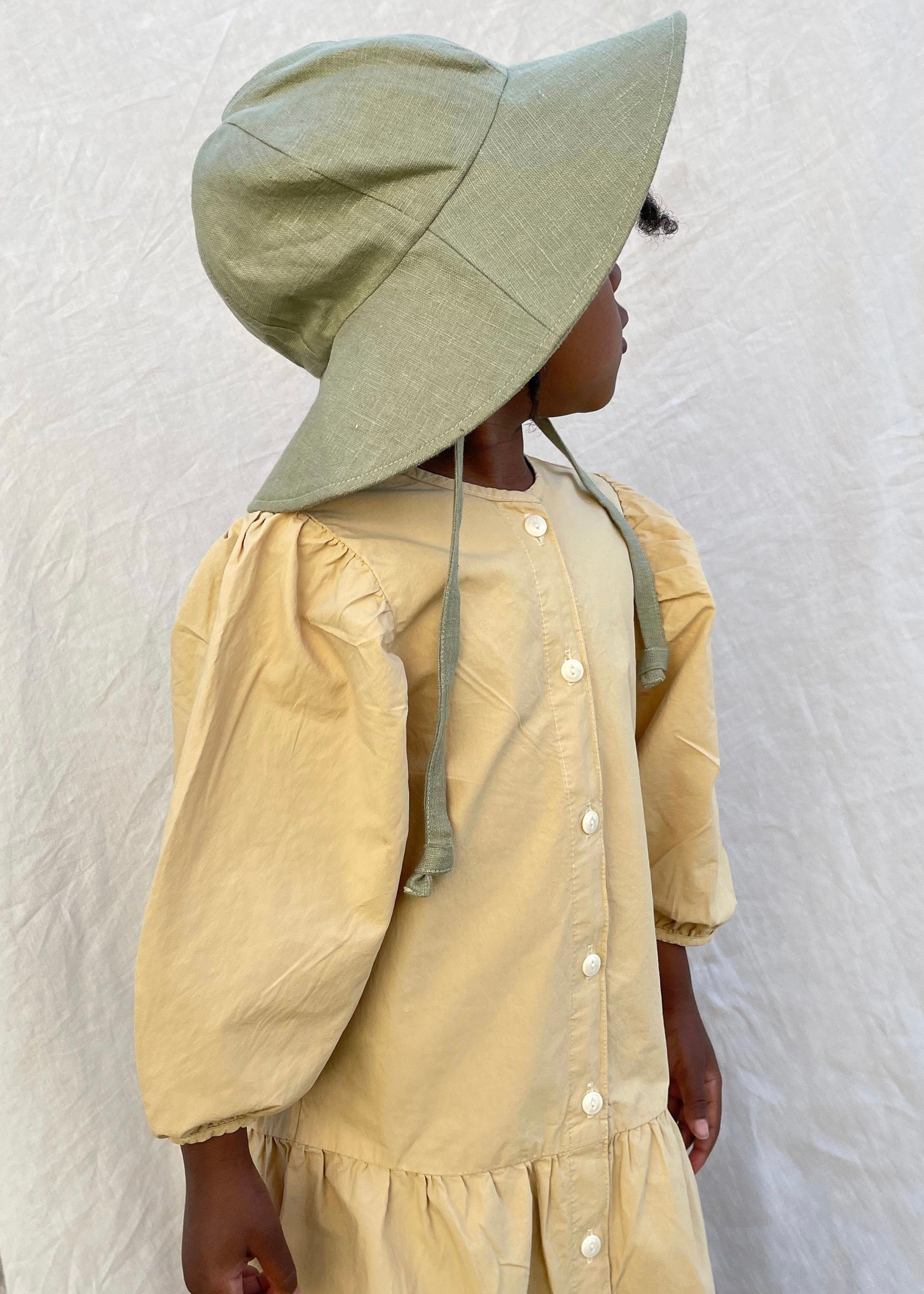 Child’s Linen Sun Hat | Matcha – Small Lot
